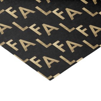FA LA LA Bold Letters Modern Minimal Black & Gold Tissue Paper | Zazzle