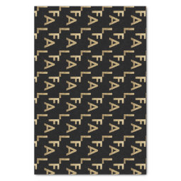 FA LA LA Bold Letters Modern Minimal Black & Gold Tissue Paper | Zazzle