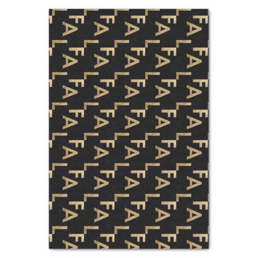 FA LA LA Bold Letters Modern Minimal Black & Gold Tissue Paper | Zazzle