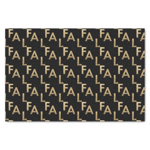 FA LA LA Bold Letters Modern Minimal Black & Gold Tissue Paper | Zazzle