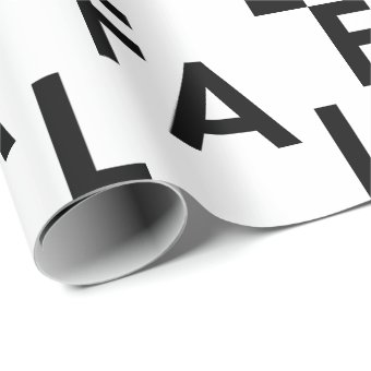 FA LA LA Bold Letters Modern Minimal Black & White Wrapping Paper | Zazzle