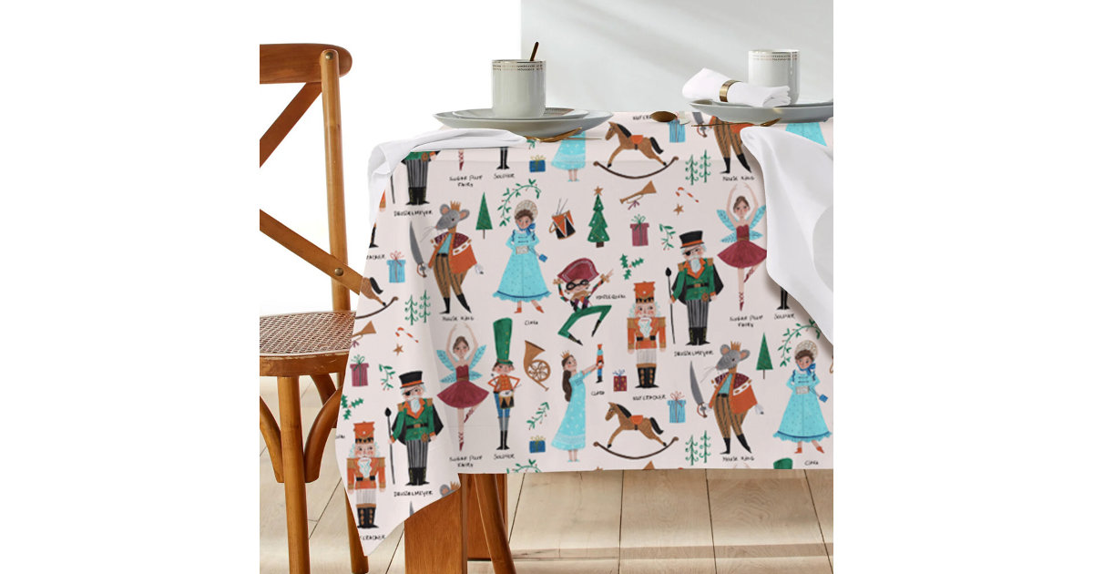 Fa La La Christmas Nutcracker Ballet Dancer Tablecloth | Zazzle