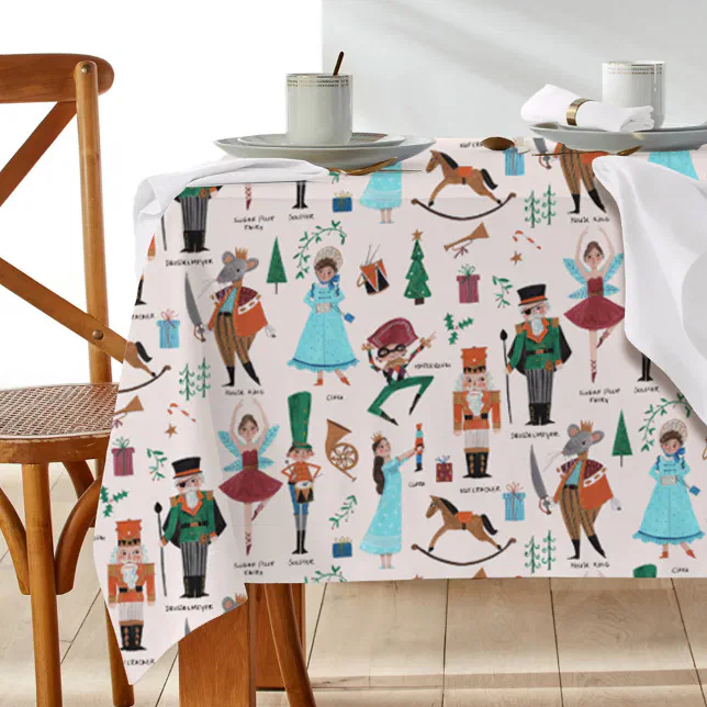 Fa La La Christmas Nutcracker Ballet Dancer Tablecloth | Zazzle