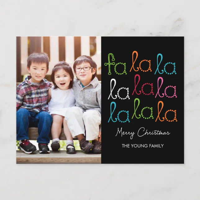 Fa La La Holiday Photo Card Postcard | Zazzle