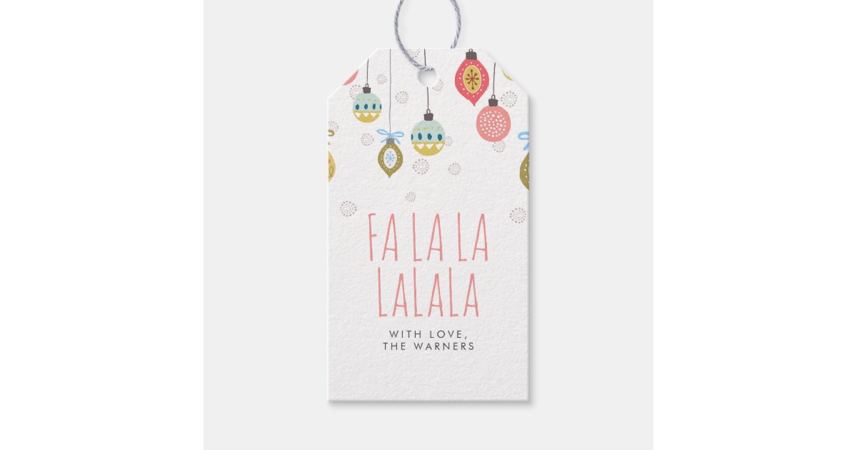 Fa La La La Merry Christmas Gift Tags | Zazzle