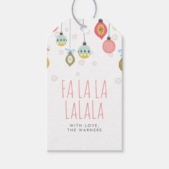 Fa La La La Merry Christmas Gift Tags | Zazzle