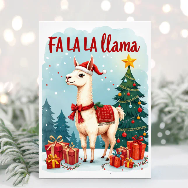 Fa La La Llama Christmas Card | Zazzle