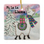 Fa La La Llama Cute Christmas Ceramic Ornament | Zazzle