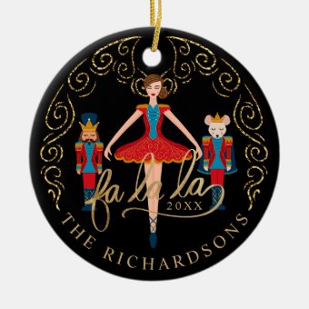 Fa La La Nutcracker Ballet Christmas Characters Ceramic Ornament | Zazzle