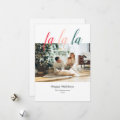 Fa La La Simple Colorful Handwriting Photo Holiday Card | Zazzle