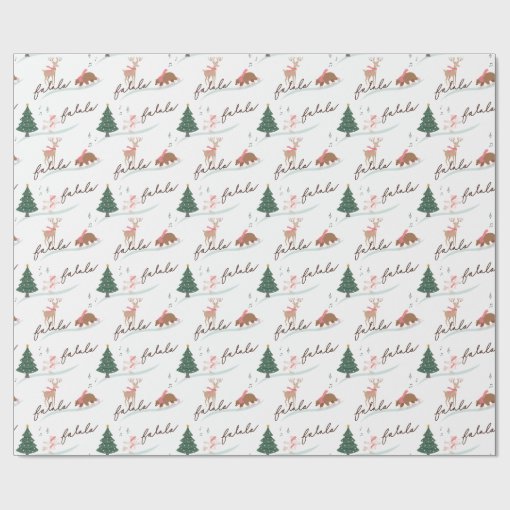 Fa La Winter Wonderland Forest Woodland Animals Wrapping Paper | Zazzle