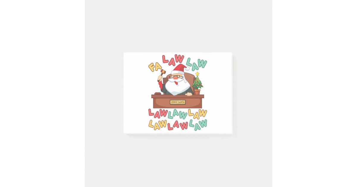 Fa Law Law Lawyer Christmas Santa Judge Post-it Notes | Zazzle