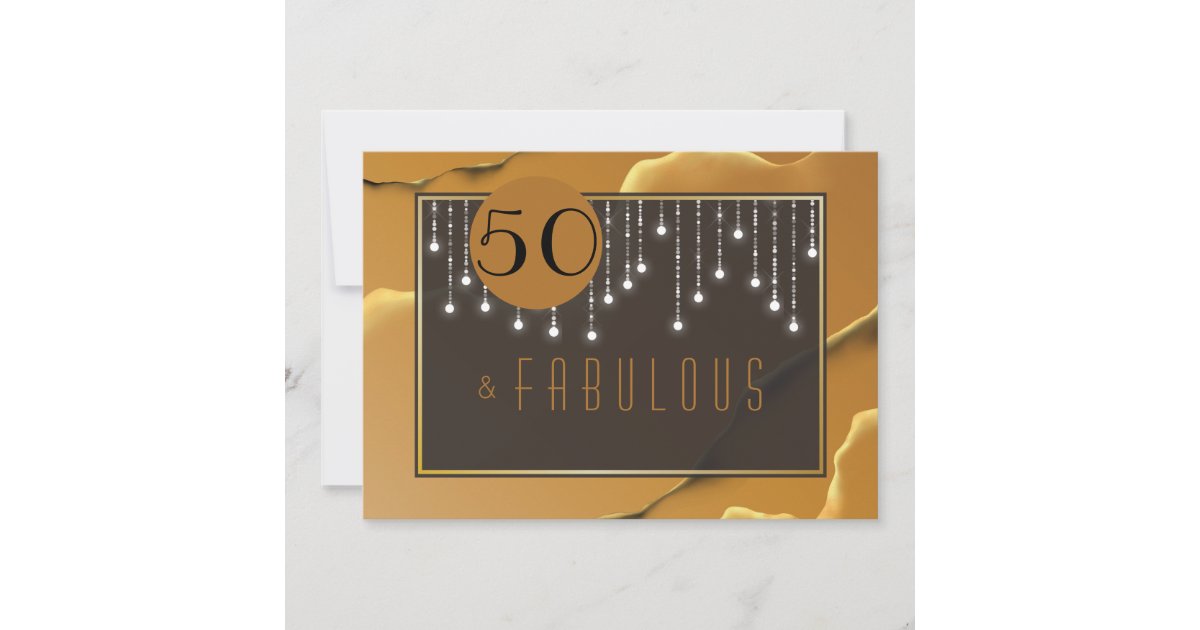 Fab 50th Birthday Gold Fun Invitation | Zazzle