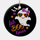 Fab Boo Lous Halloween Ghost Cute Ceramic Ornament | Zazzle
