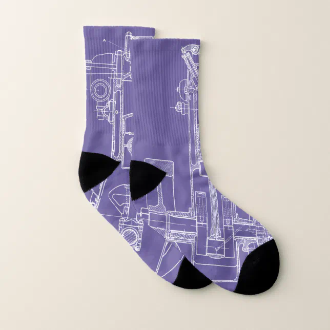 FaB MeChaNiCal DrAwinG BlUEpRiNT YoUr CoLor! Socks | Zazzle