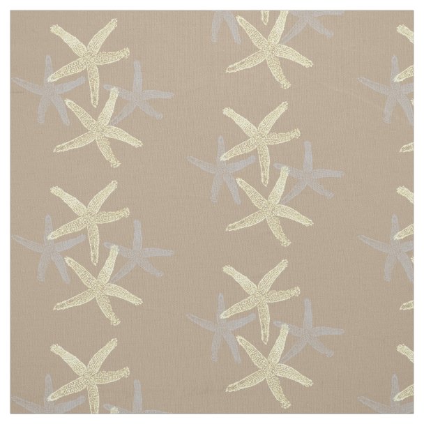 Starfish Sand Beach Fabric | Zazzle