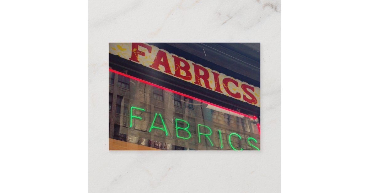 Fabric Store Neon Sign Costume Fashion Designer Business Card | Zazzle