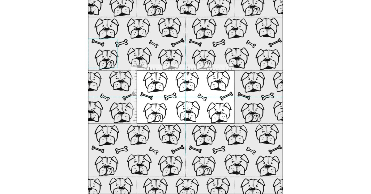 Fabric with an english bulldog pattern | Zazzle
