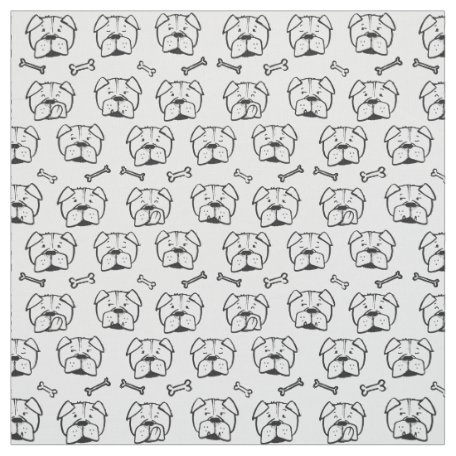 English Bulldog Fabric | Zazzle