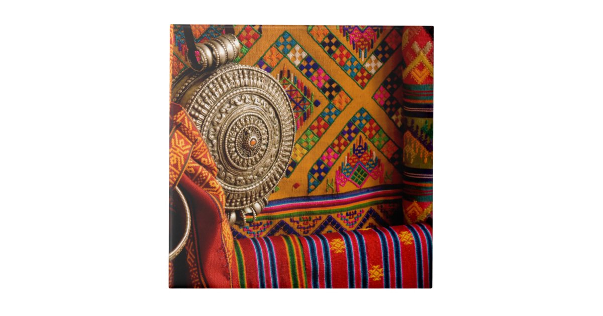 Fabrics, Bhutan Ceramic Tile | Zazzle