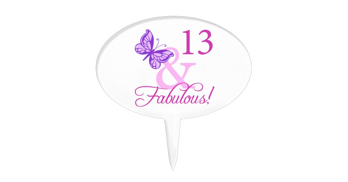 Fabulous 13th Birthday Cake Topper | Zazzle