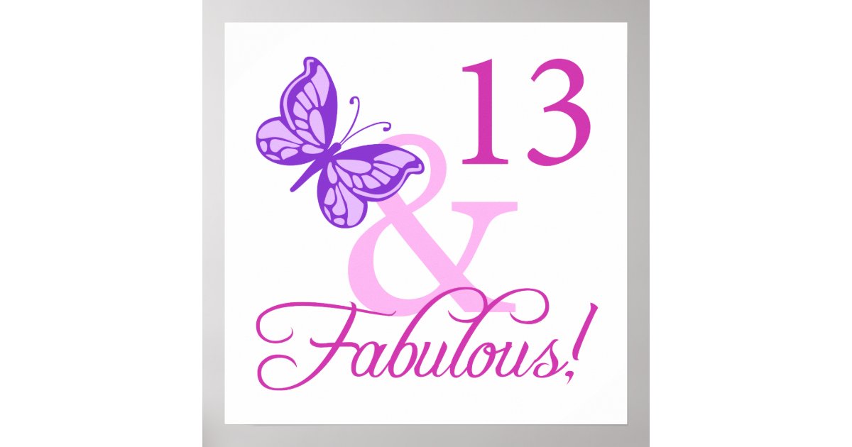 Fabulous 13th Birthday Poster | Zazzle