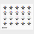 Fabulous 40 40th Forty Birthday Classic Round Sticker | Zazzle