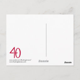 Fabulous 40 black white red Postcard | Zazzle