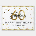 Fabulous 60 Birthday Modern 60th Gold Chic Party Sign | Zazzle