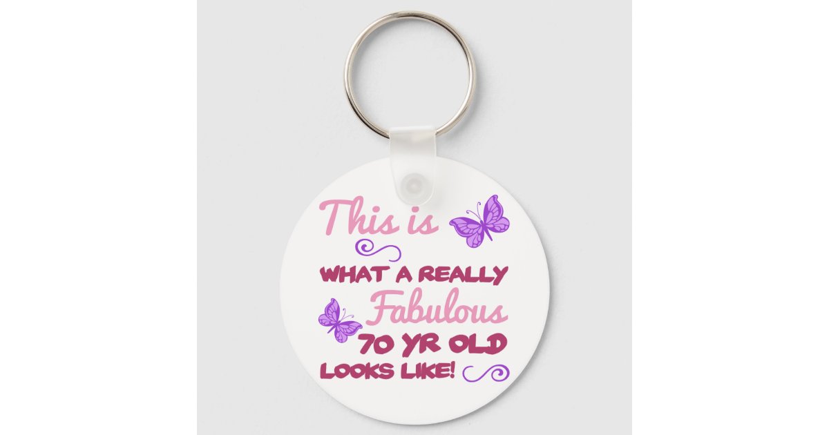 Fabulous 70th Birthday Keychain | Zazzle