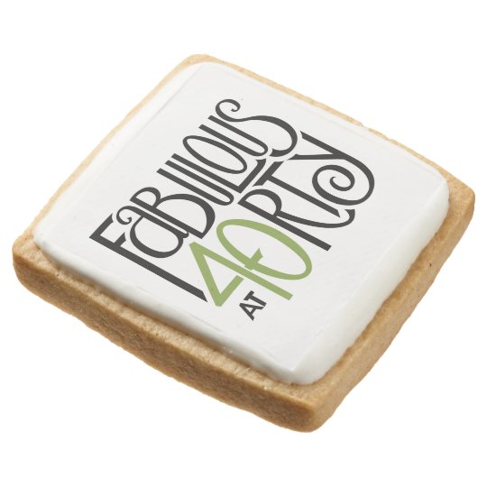 Fabulous at 40 green Shortbread Cookies | Zazzle.com