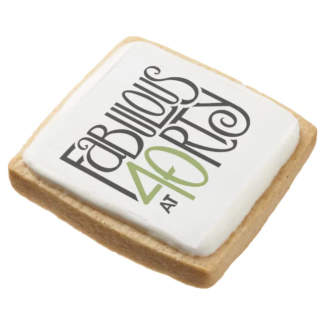 Fabulous at 40 green Shortbread Cookies | Zazzle