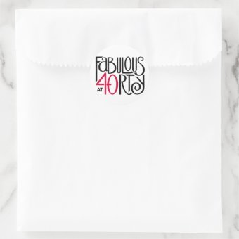 Fabulous at 40 red classic round sticker | Zazzle