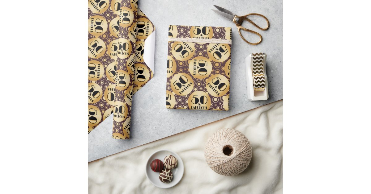 Fabulous Fifty Wrapping Paper | Zazzle