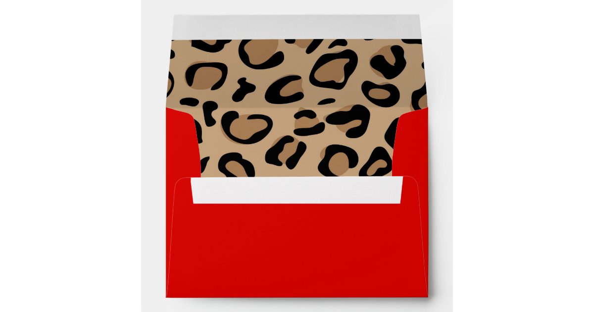 Fabulous Forty Birthday Red Leopard Envelope | Zazzle