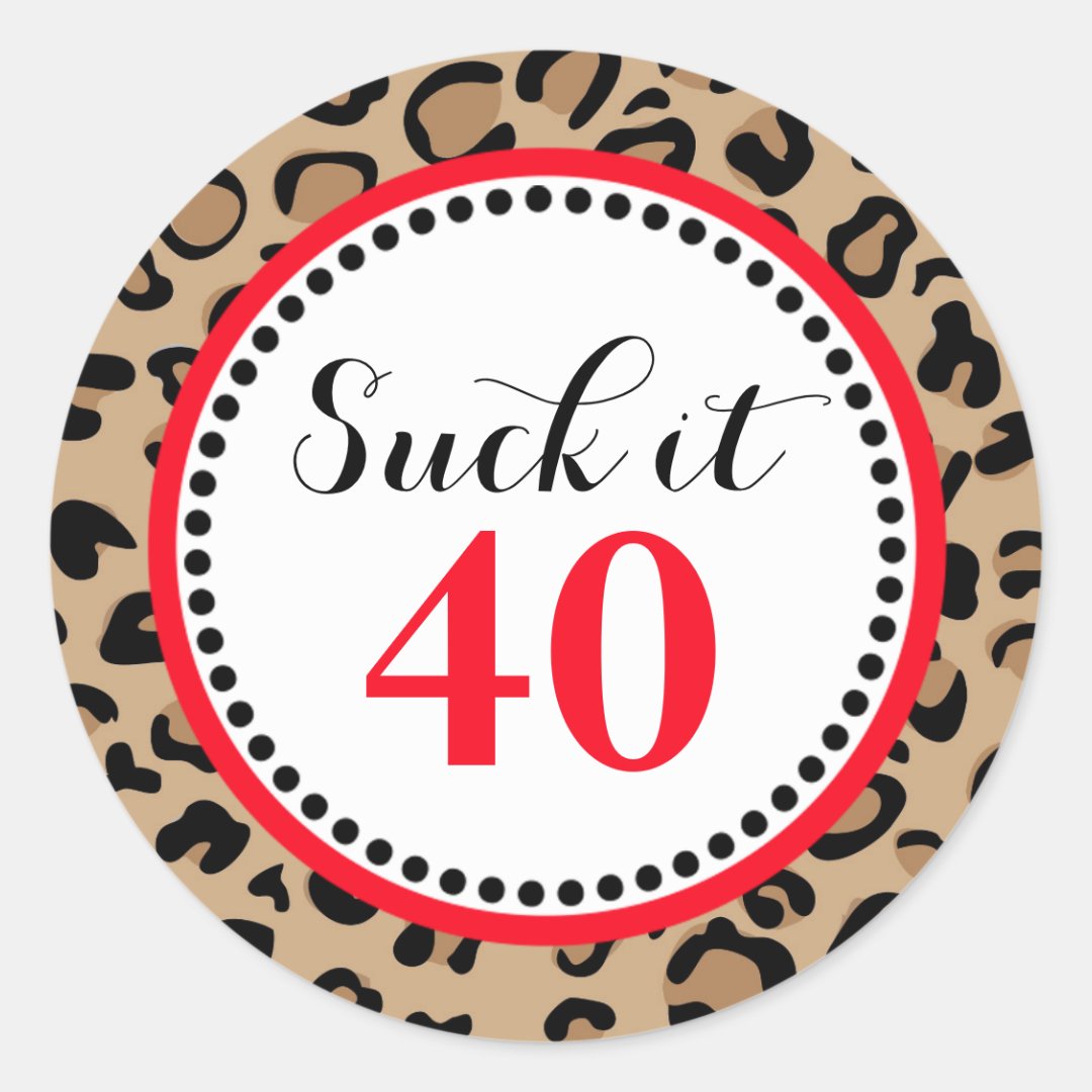 Fabulous Forty Leopard Birthday Sucker Classic Round Sticker | Zazzle