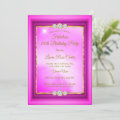 Fabulous hot pink Gold photo Birthday Party Invitation | Zazzle