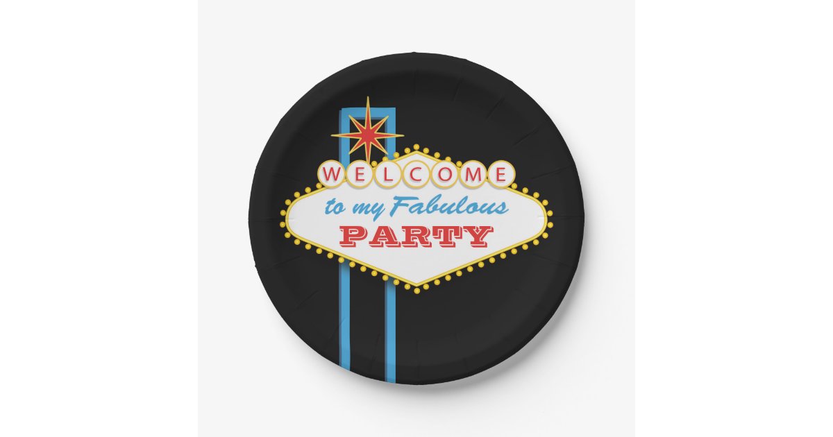Fabulous Las Vegas Sign Party Paper Plates | Zazzle
