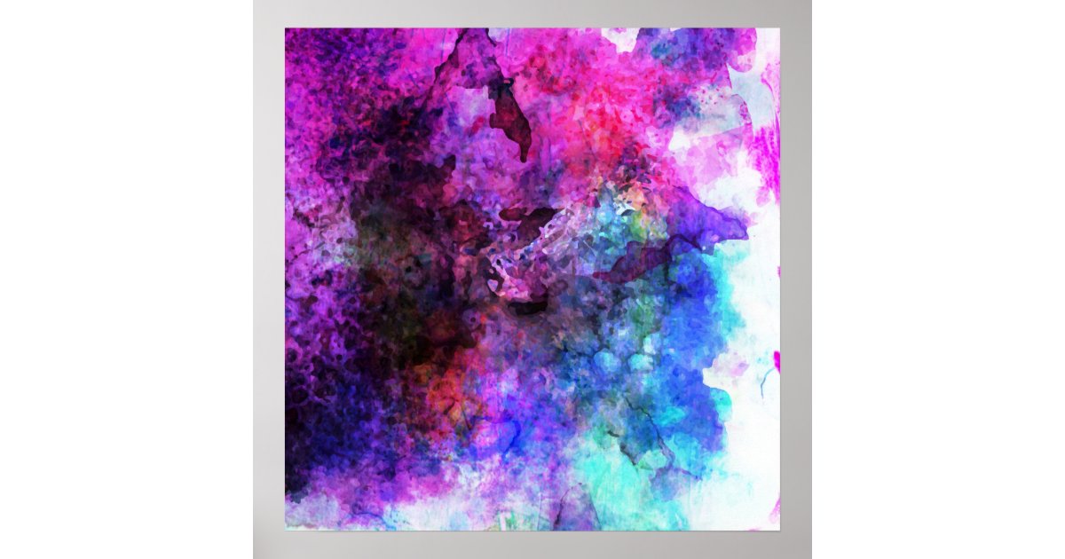 Fabulous Purple Watercolor Abstract Poster | Zazzle