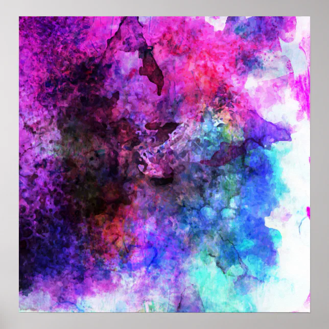 Fabulous Purple Watercolor Abstract Poster | Zazzle