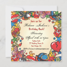 Fabulous Tattoo Party Invitation | Zazzle