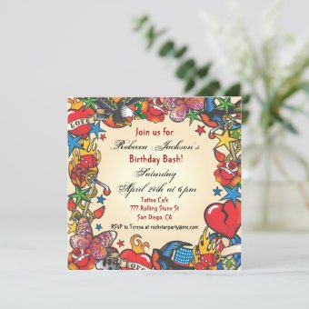 Fabulous Tattoo Party Invitation | Zazzle