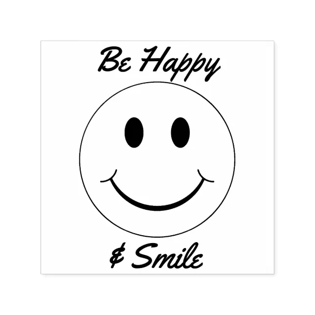 Face Be Happy and Smile Self-inking Stamp | Zazzle