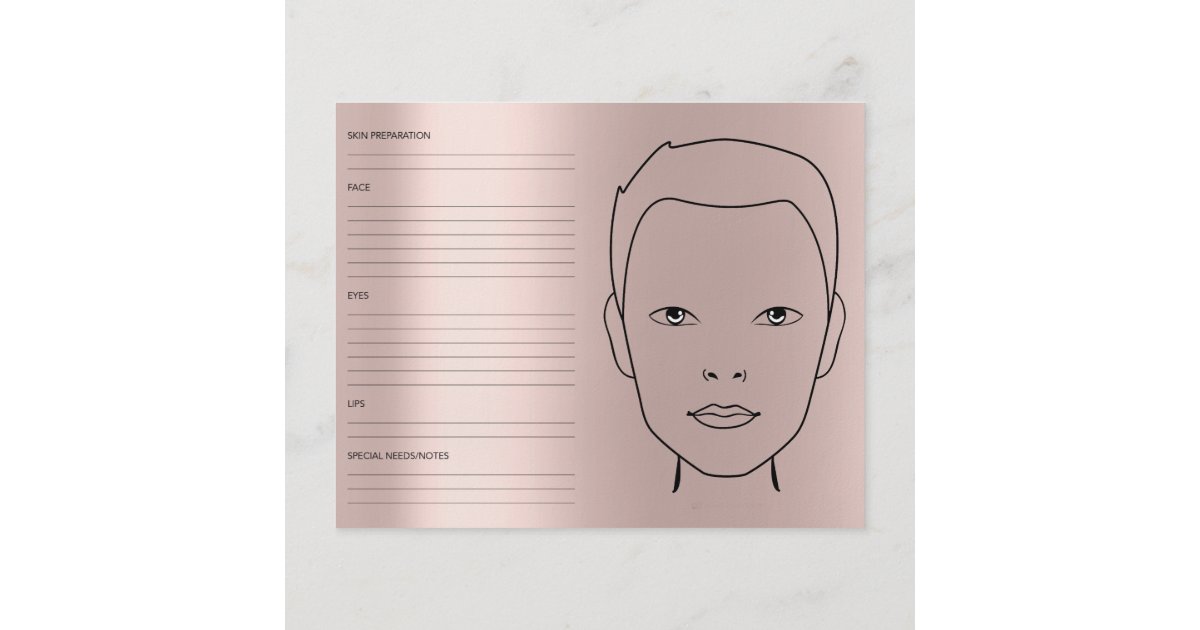 Face Chart Gender Neutral Cosmetologist Makeup Art Flyer | Zazzle