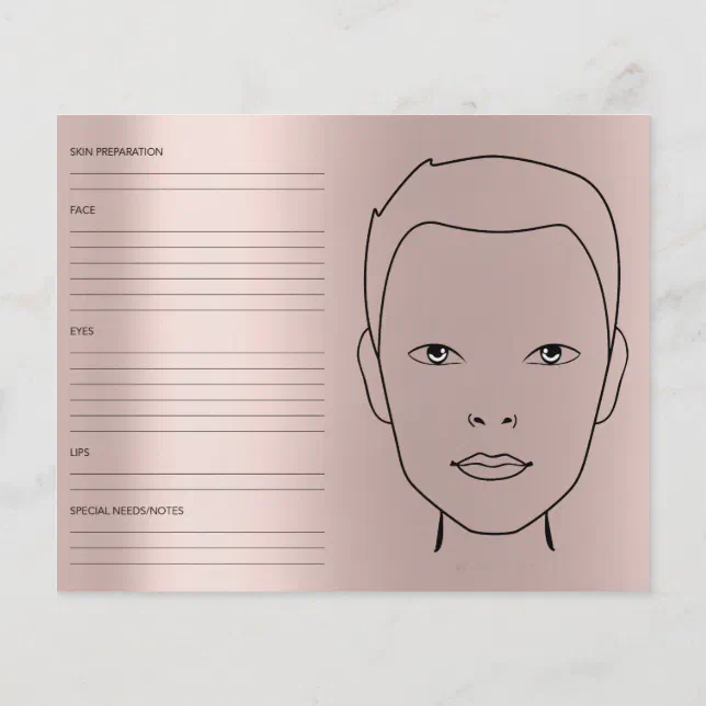 Face Chart Gender Neutral Cosmetologist Makeup Art Flyer | Zazzle