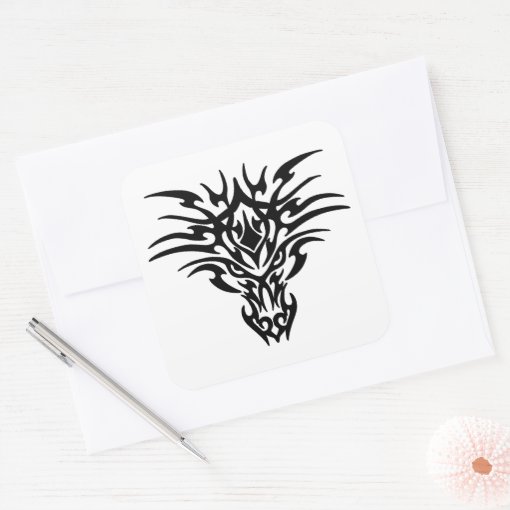 Face-Dragon-Tattoo Square Sticker | Zazzle