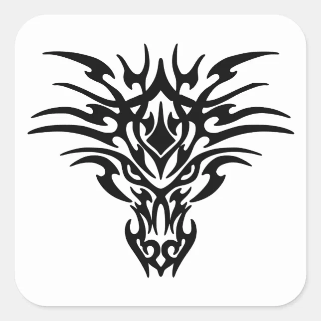 Face-Dragon-Tattoo Square Sticker | Zazzle