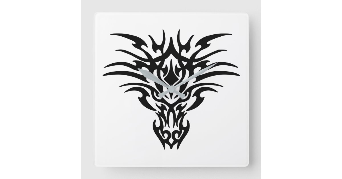 Face-Dragon Tattoo Square Wall Clock | Zazzle