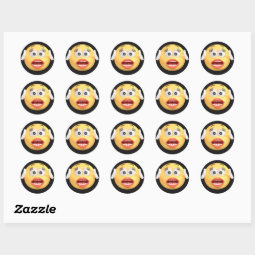Face Emoji with Surprised Face Classic Round Sticker | Zazzle