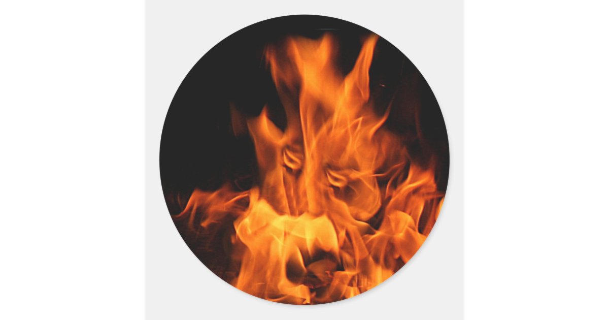 Face in flames sticker | Zazzle